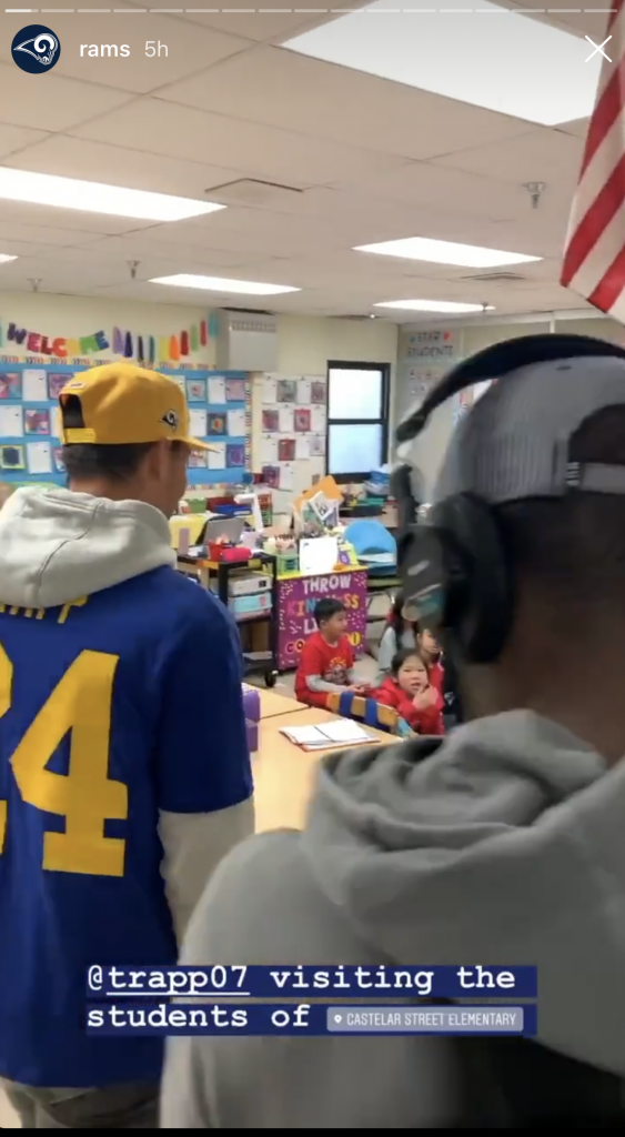 Los Angeles Rams safety Taylor Rapp visits Chinese students who wish ...