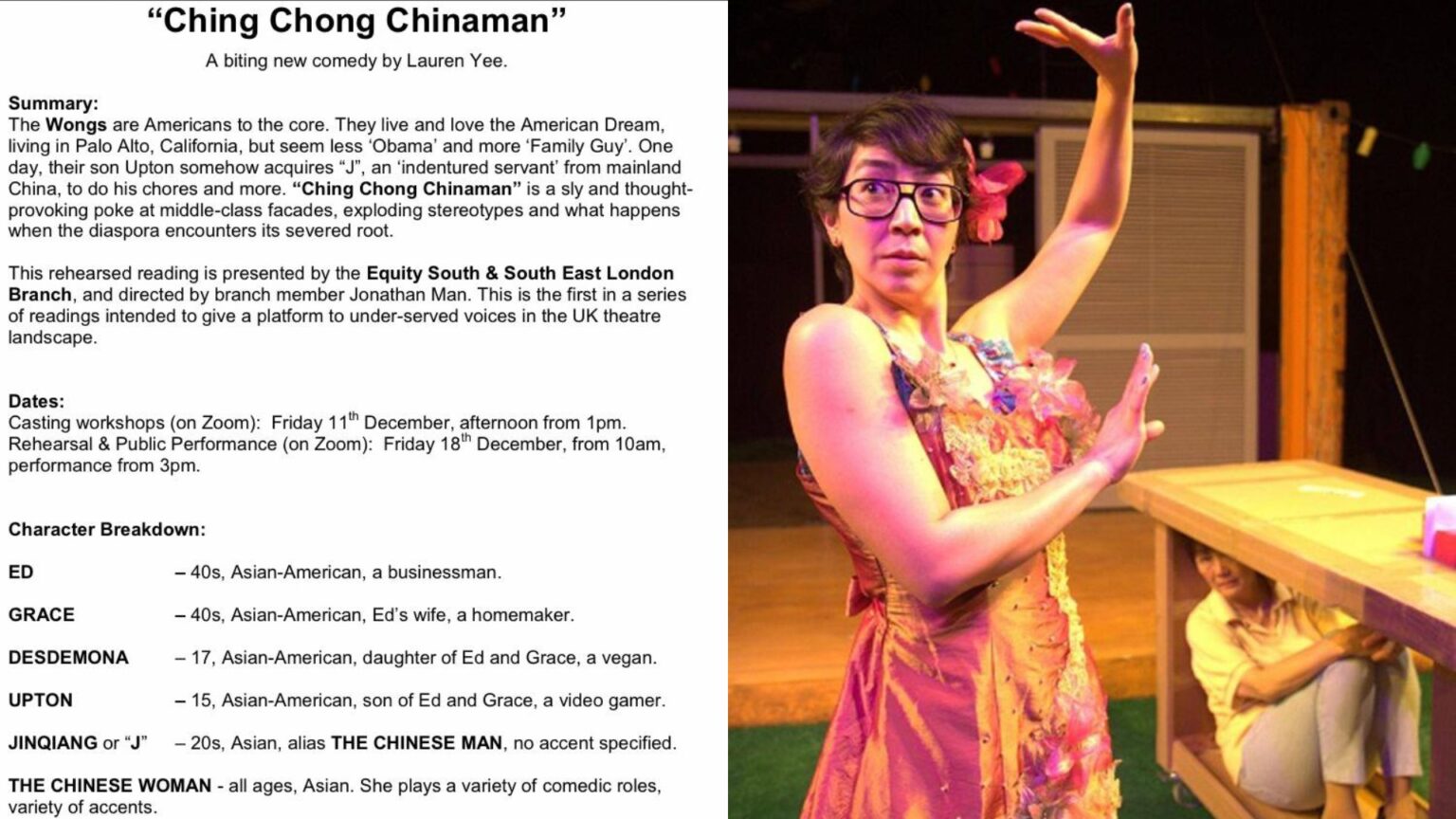 'Ching Chong Chinaman': Asian American play casting slammed for racism