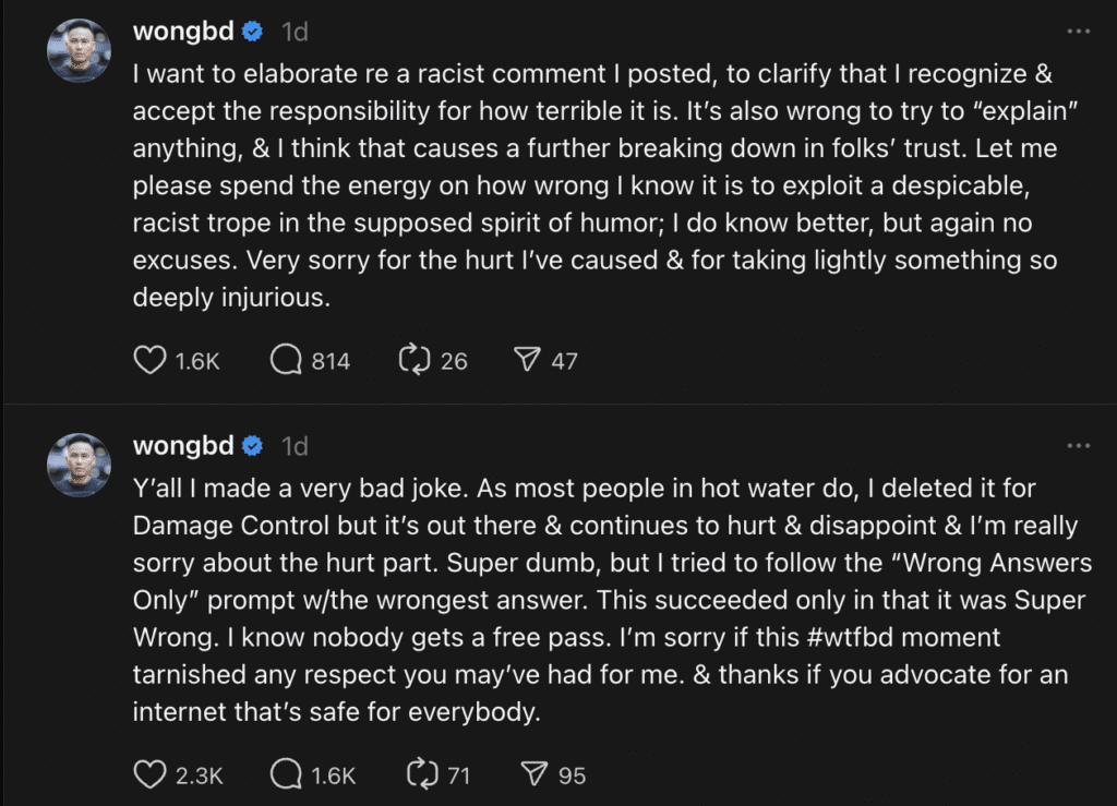 "I Made a Very Bad Joke": BD Wong Apologizes for 'Racist Comment'